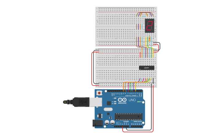 Circuit design grupo 1 - Display sete segmentos | Tinkercad Circuit design grupo 1 - Display sete segmentos | Tinkercad