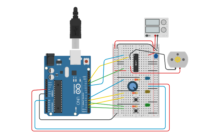 Circuit design Lab Transistors Motors Part F H-Bridge | Tinkercad