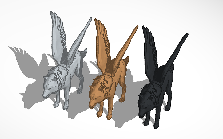 3D design Winged Wolves | Tinkercad