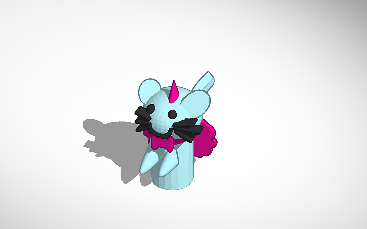 3D design Mouse with wings and horn wearing a bow | Tinkercad