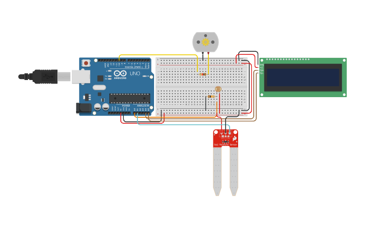 Circuit design Automated Water Pump - Tinkercad
