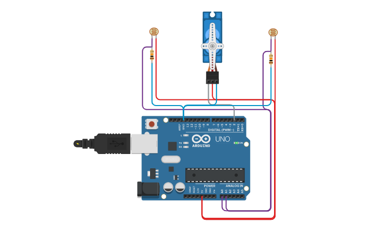 Circuit design Arduino Uno Sensor - Aufgabe 2 | Tinkercad