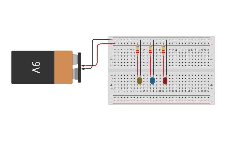 Circuit design CIRCUITO LED EN PARALELO - Tinkercad