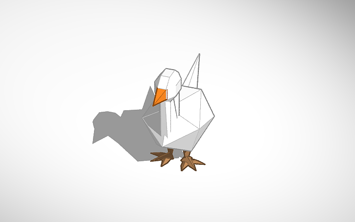 3D design low poly duck WIP - Tinkercad
