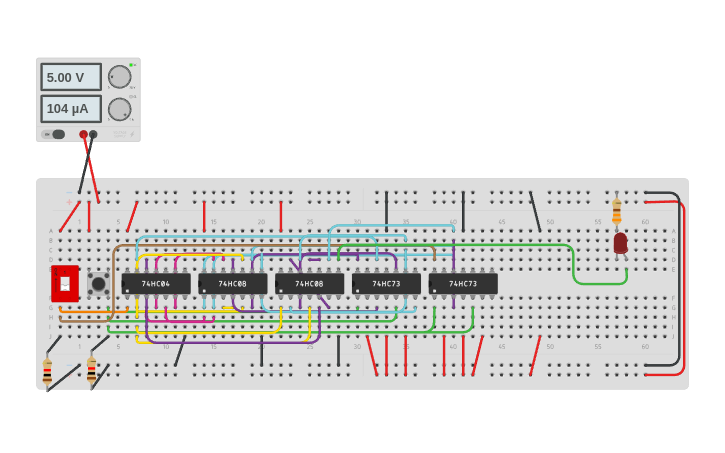 Circuit design máquina de estado - Tinkercad