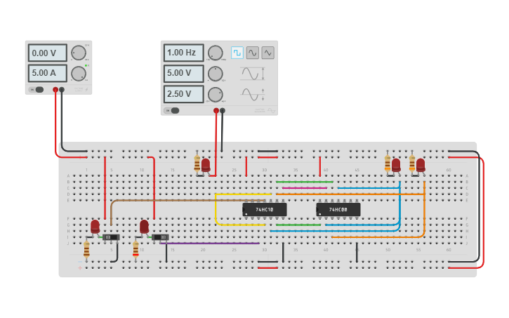 Circuit design JK latch - Tinkercad
