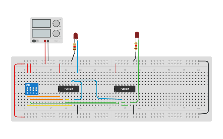 Circuit design HALF SUBTRACTOR(USING UNIVERSAL GATES) - Tinkercad