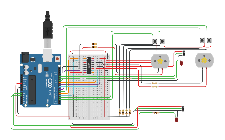Circuit design Anti-Pinch, Central Locking Power Windows | Tinkercad