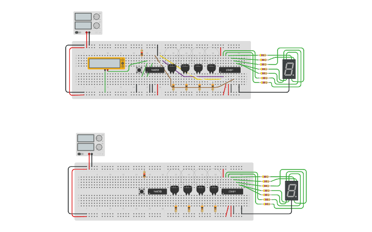 Circuit design 7 segment counter - Binary Ripple Counter | Tinkercad