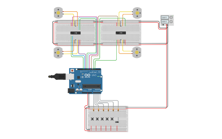 Circuit design quad H bridge | Tinkercad