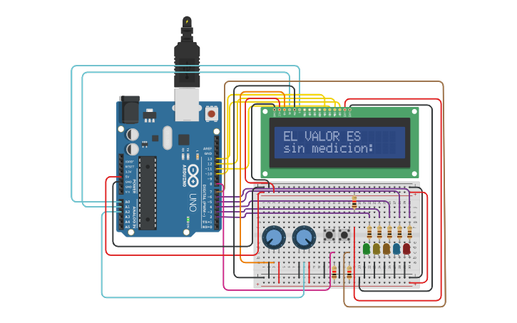 Circuit design EJERCICIO 7 DESAFIO - Tinkercad