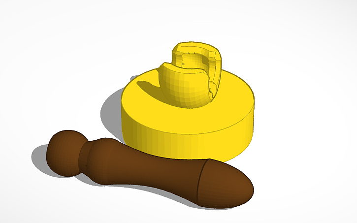 3D design Make-Your-Own wax seal stamp - Tinkercad