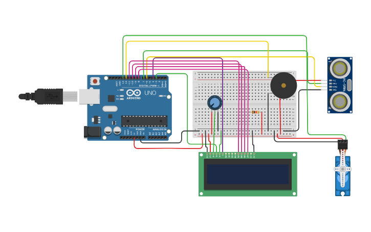 Circuit design AUTOMATIC HAND SANITIZER - Tinkercad