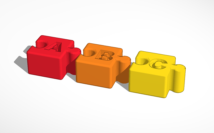 3D design abc puzzle - Tinkercad