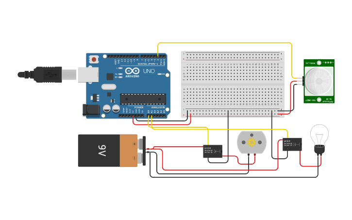 Circuit design smart door - Tinkercad