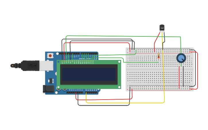 Circuit Design Temperature Measure Tinkercad