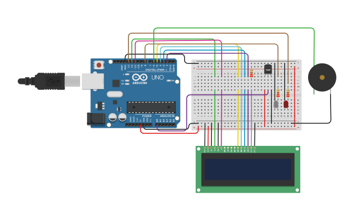 Circuit design LCD + TMP INVERNO | Tinkercad