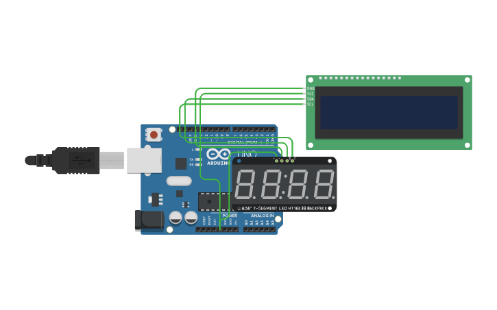 Circuit Design Count Up Timer With Lcd Tinkercad