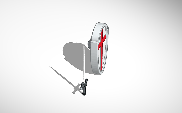 3D design shield and sword - Tinkercad