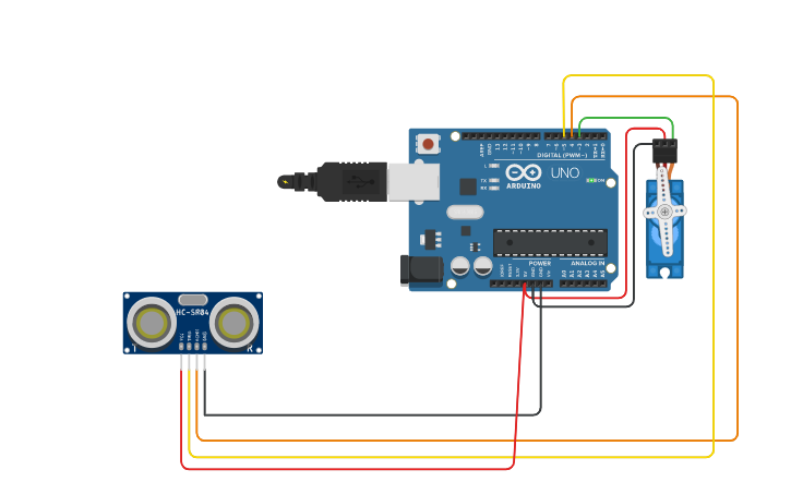 Circuit design Automatic hand sanitizer - Tinkercad