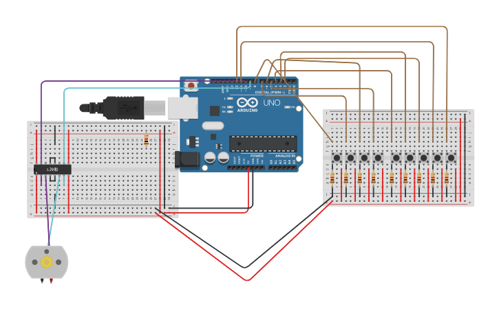 Circuit design elevator simulation - Tinkercad