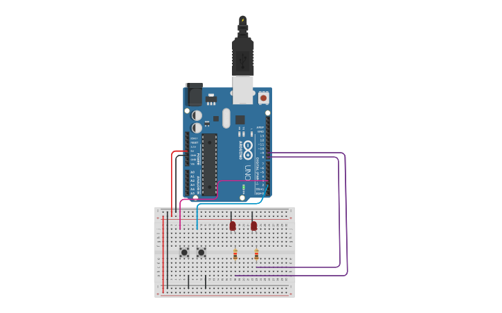 Circuit design Interrupt Ex5.2 : Counter | Tinkercad