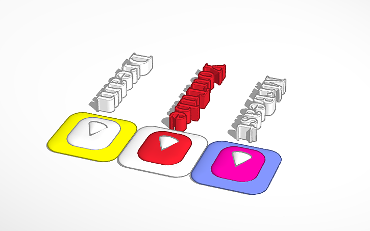 3D design 3D Custom YouTube Logos - Tinkercad