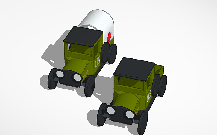 3D design Ford Model T Army - Tinkercad