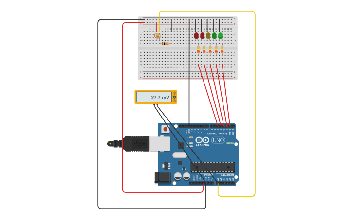 Circuit design LDR | Tinkercad