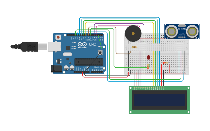 Circuit design ex_1_2_proximity_sensor - Tinkercad