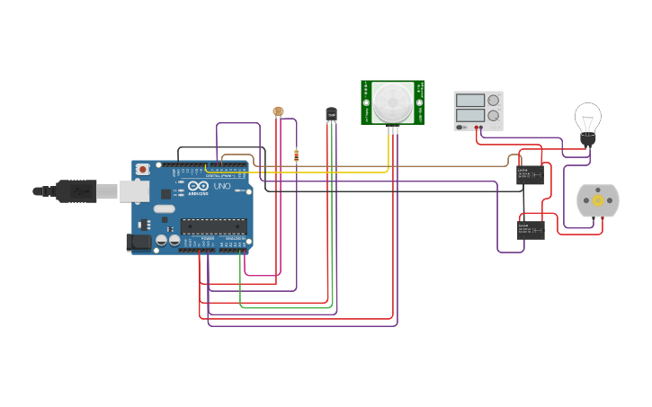 Circuit design Home Automation by Gayathri.M.S - Tinkercad