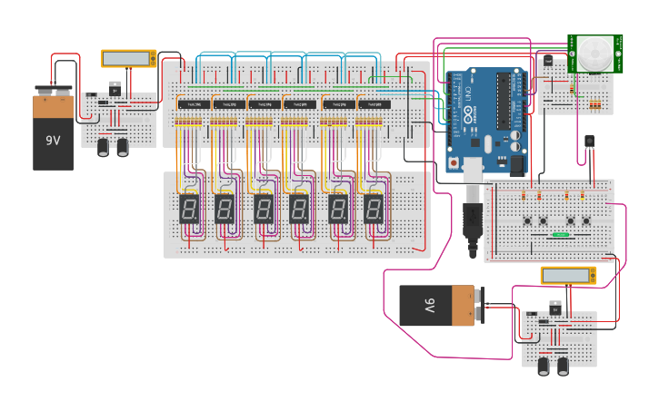 Circuit Design Copy Of Arduino Digital Clock And Thermometer Tinkercad