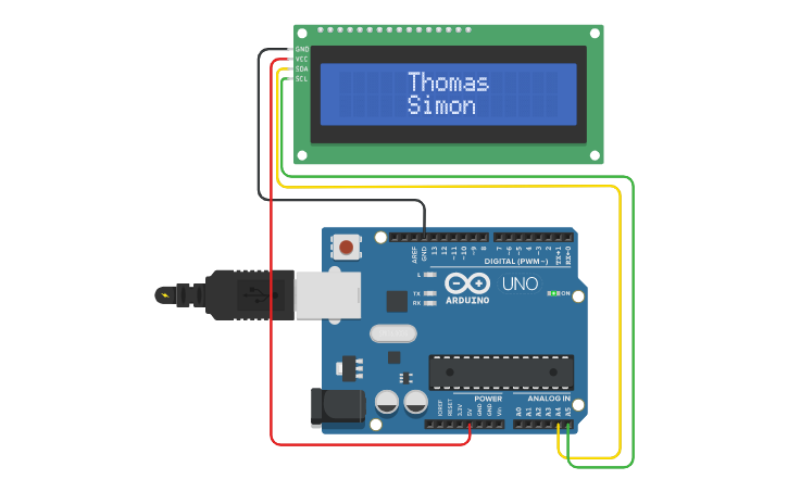 Circuit design LCD(Liquid Crystal Display) - Tinkercad