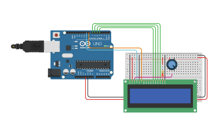Circuit Design Copy Of 16x2 Lcd Display Tinkercad