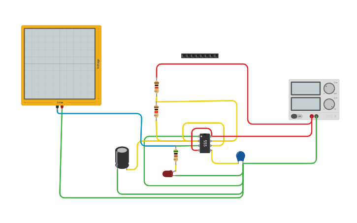 Circuit design 555 Astable Timer | Tinkercad