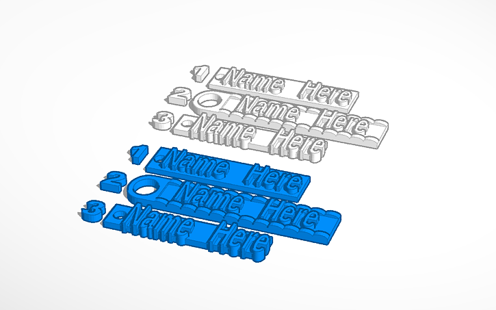 3D design Name Tags - Tinkercad