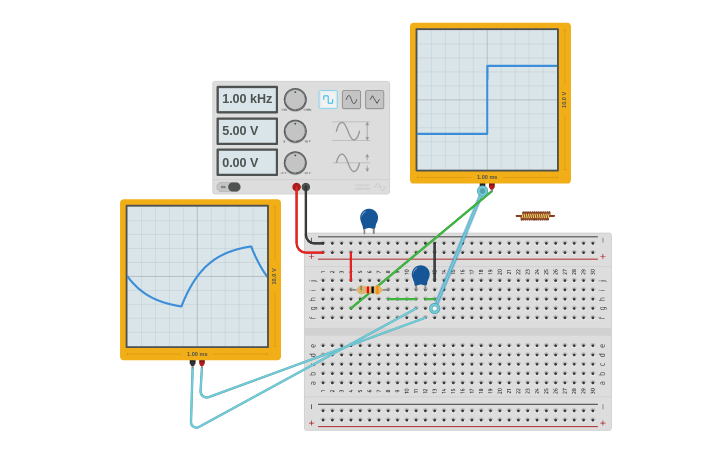 Circuit design LAB 6 - Transitório em RC | Tinkercad