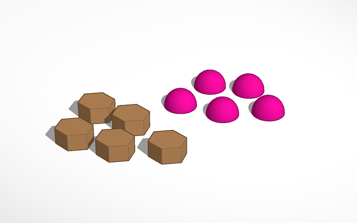 3D design Tic Tac Toe Pieces - Tinkercad