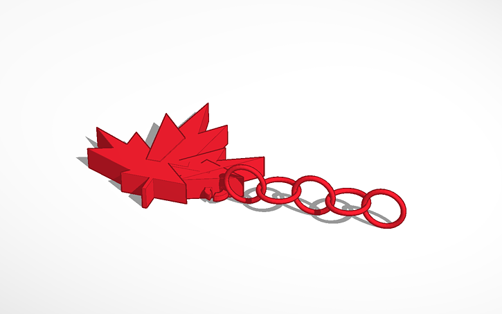 3D design Maple Leaf KeyChain - Tinkercad