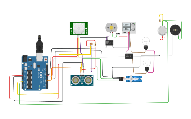 Circuit design smart home - Tinkercad