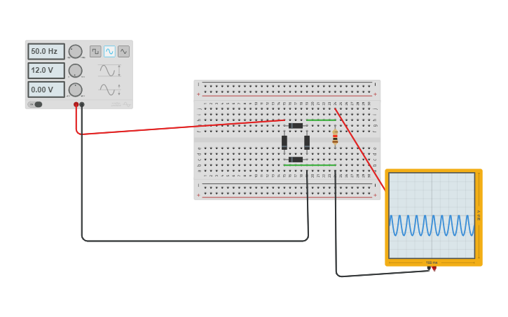 Circuit design FULL WAVE RECTIFIER - Tinkercad