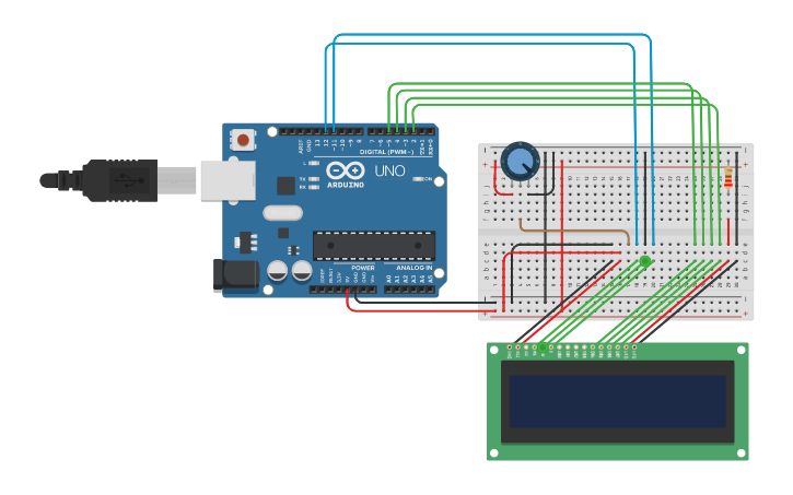 Circuit design Arduino LCD - Tinkercad