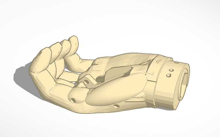 3D design 2-part GT hand 1.6 palm - Tinkercad