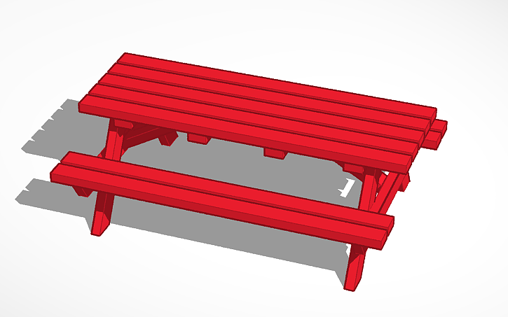 3d Design Picnic Table Tinkercad