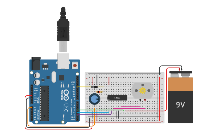 Circuit design L293D MOTOR DC | Tinkercad
