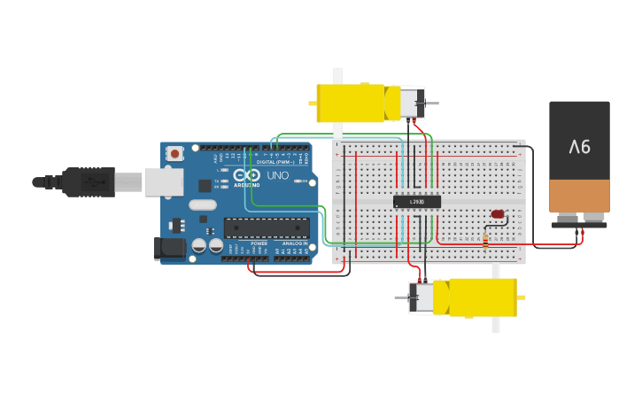 Circuit Design Contol De Motores Tinkercad