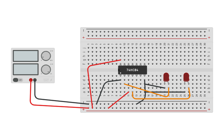 Circuit design NOT Gate - Tinkercad