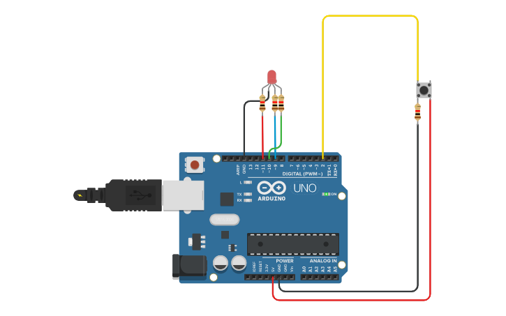 Circuit design Projet lampe - Tinkercad