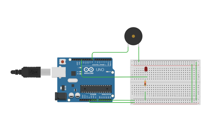 Circuit Design Led Bocina Tinkercad