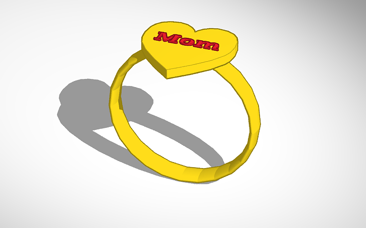 3D design Mother's Day Ring (made with love) - Tinkercad